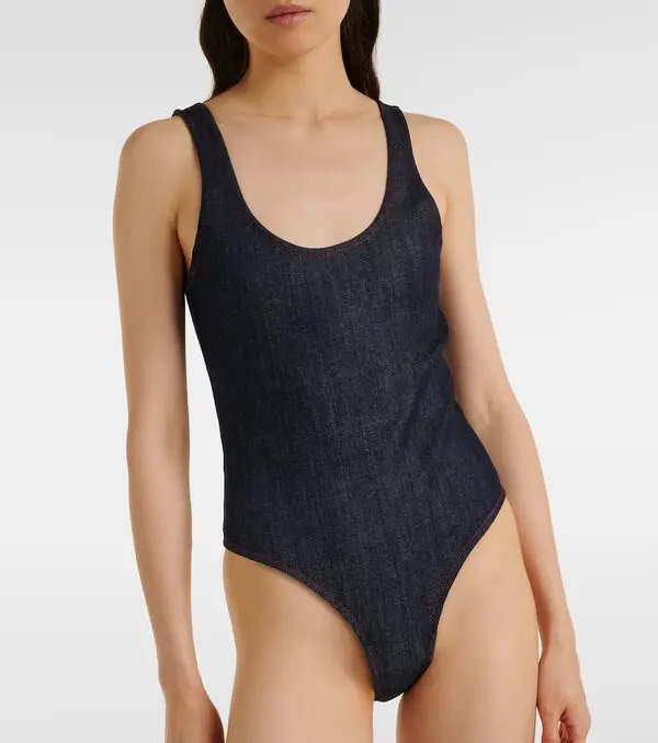 Alaïa Denim Bodysuit