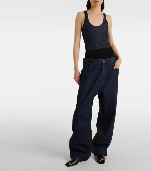 Alaïa Denim Bodysuit