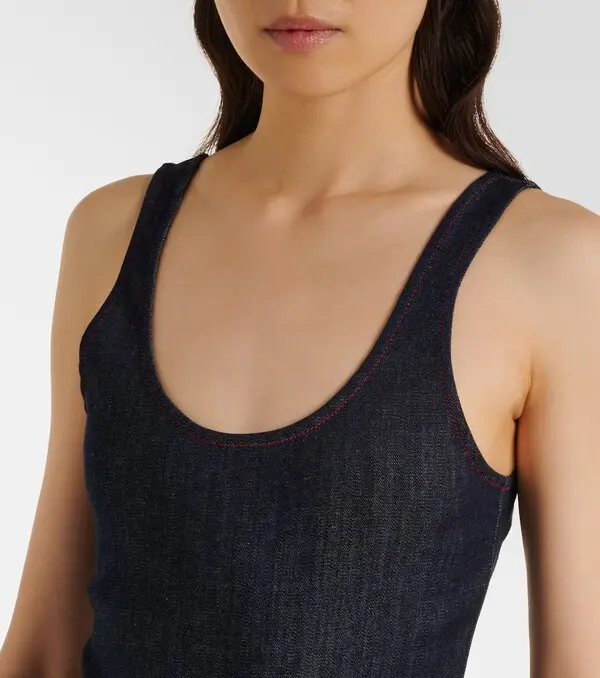Alaïa Denim Bodysuit