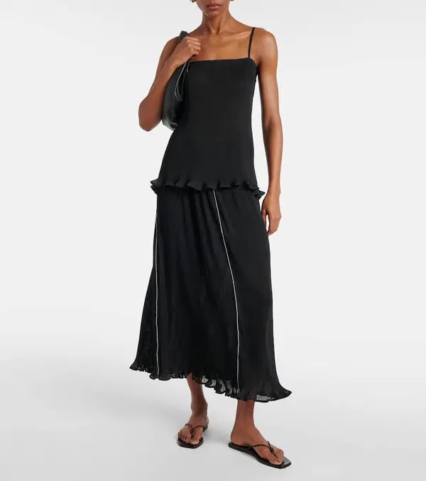TOTEME Plisse Maxi Skirt - Black