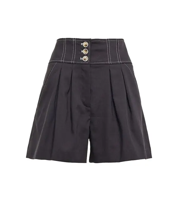 Veronica Beard Alicia High-rise Linen Shorts