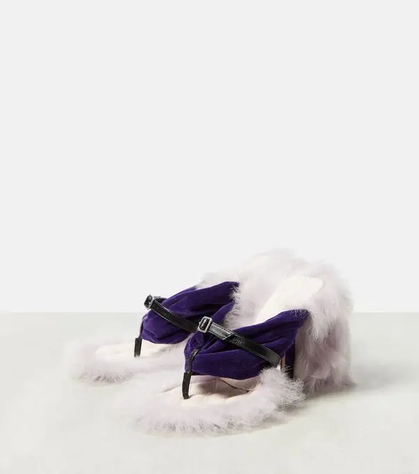 Burberry Shearling-trimmed Sandals