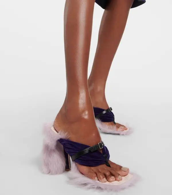 Burberry Shearling-trimmed Sandals