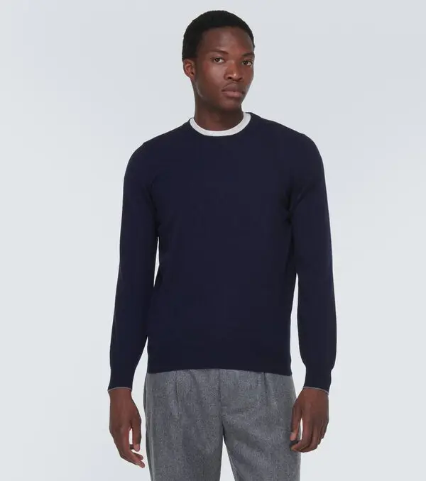 Brunello Cucinelli Cashmere Crewneck Sweater - Blue