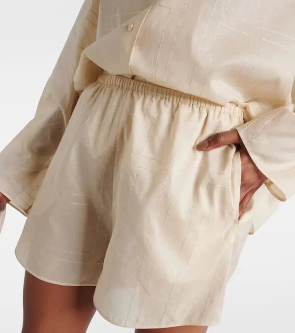 TOTEME Monogram Cotton-blend Shorts