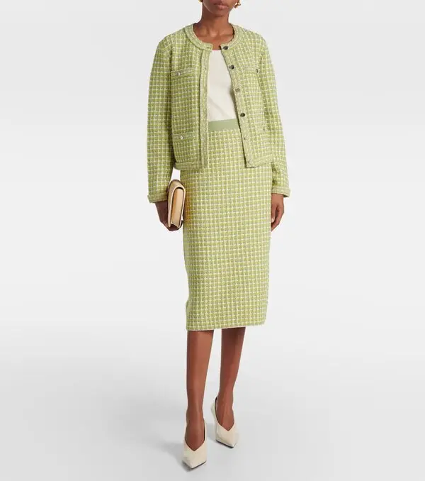 Tory Burch Checked Pencil Skirt