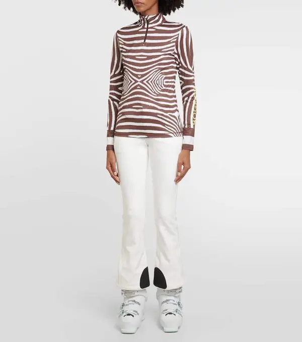 Bogner Beline Zebra-print Quarter Zip Sweater