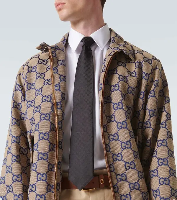 Gucci Gg Silk Twill Neck Tie