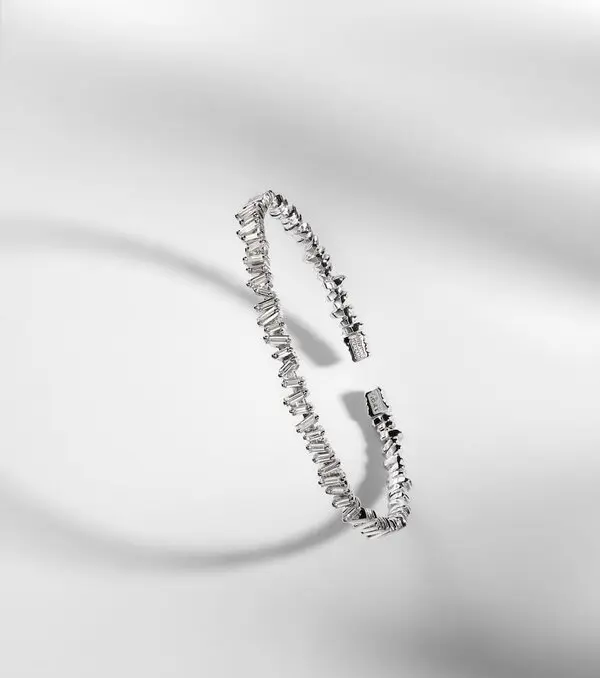 SUZANNE KALAN 18kt White Gold Diamond Bangle - Metallic
