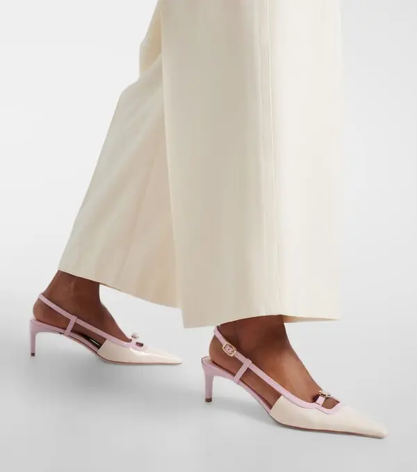 ROGER VIVIER Viv’ Canard Leather Slingback Pumps