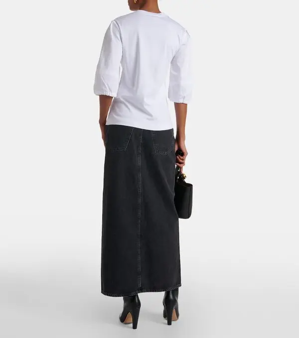Max Mara Tebaide Puff Sleeve Top In Ecru