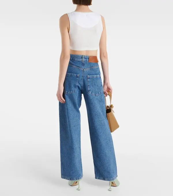 Loewe Anagram High-rise Wide-leg Jeans