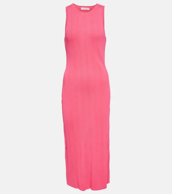 FRAME Ribbed-knit Midi Dress