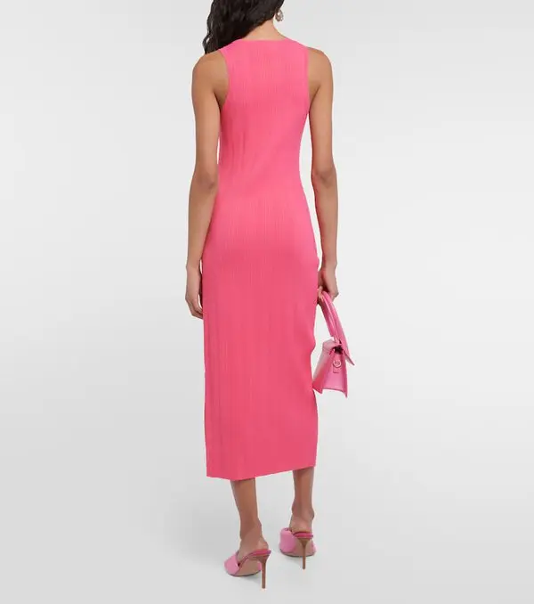 FRAME Ribbed-knit Midi Dress
