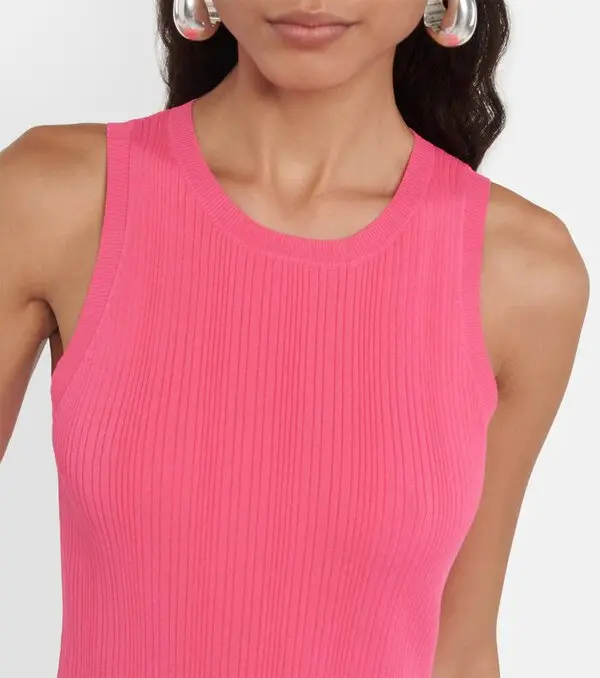 FRAME Ribbed-knit Midi Dress