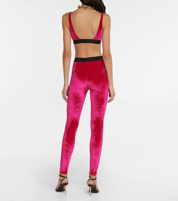 TOM FORD Logo Velvet Leggings