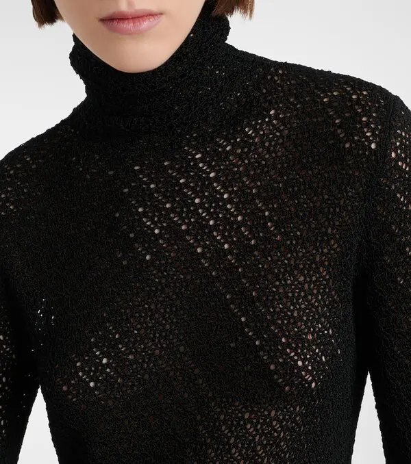 TOTEME Crochet Turtleneck Top