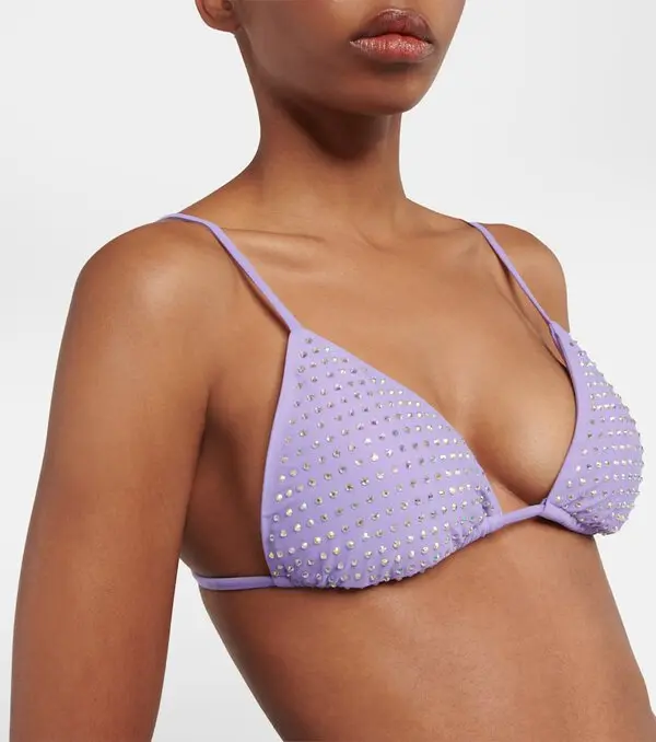 SELF-PORTRAIT Embellished Bikini Top