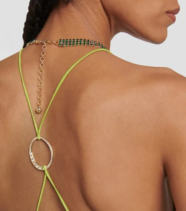Oseree Embellished Chain Bra