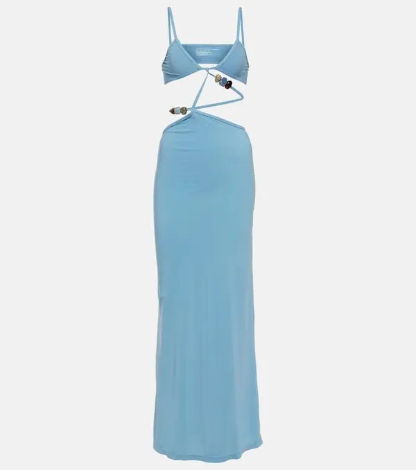 Christopher Esber Bandeau Cutout Maxi Dress - Blue