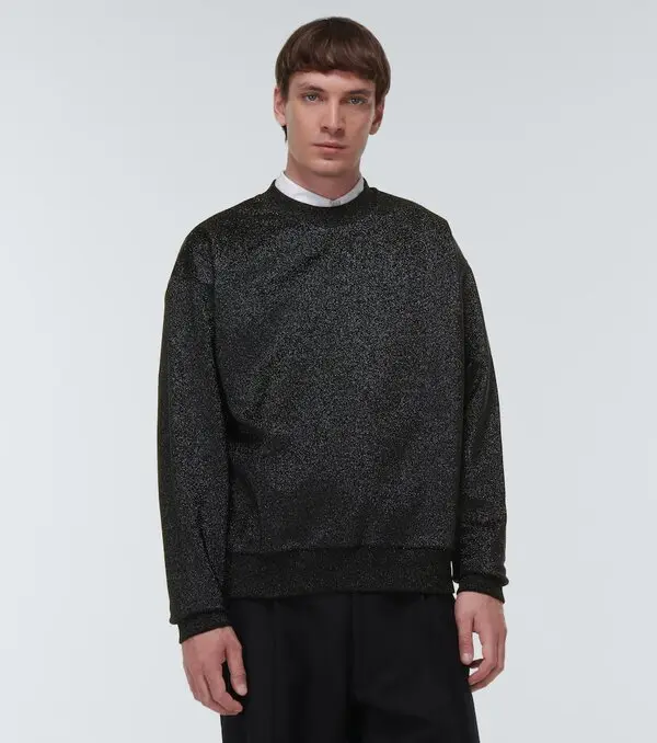 JIL SANDER Metallic Crewneck Sweater - Black