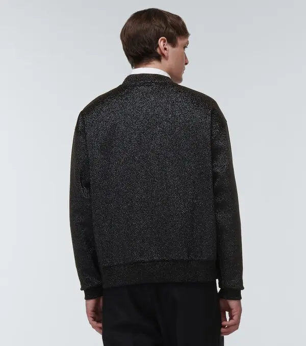 JIL SANDER Metallic Crewneck Sweater - Black