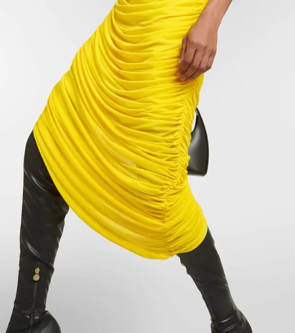 FERRAGAMO Ruched Jersey Midi Dress