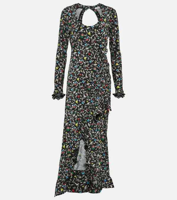Rabanne Printed Wrap Midi Dress