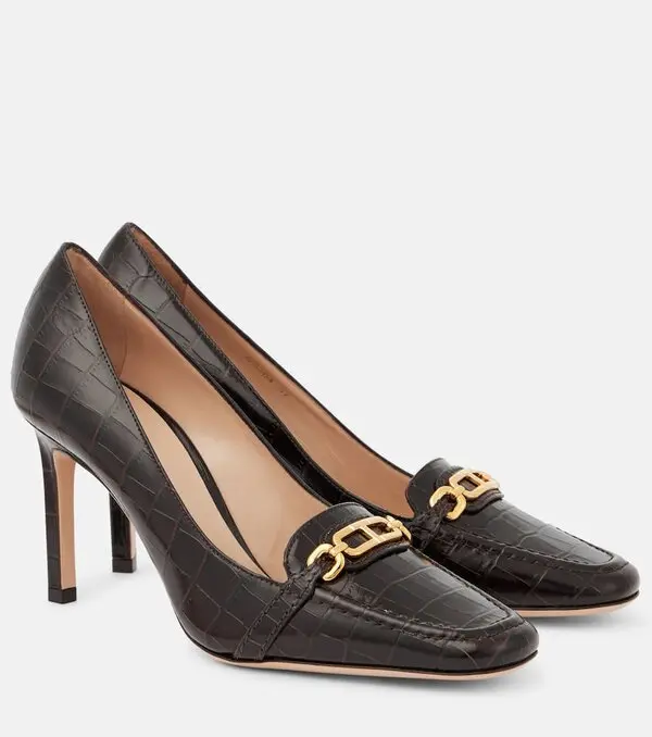 TOM FORD Whitney 85 Croc-effect Leather Pumps - Brown