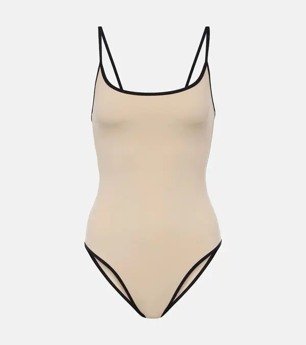 TOTEME Stripe Edge One Piece Swimsuit - Beige