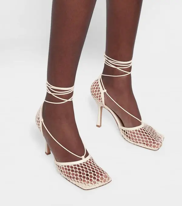 Bottega Veneta Stretch Leather-trimmed Mesh Pumps
