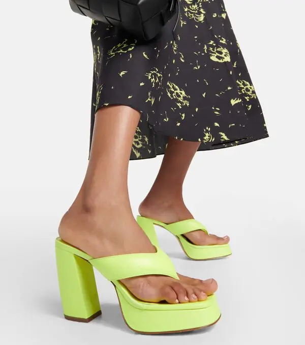 GIA BORGHINI Gia 17 Leather Platform Sandals
