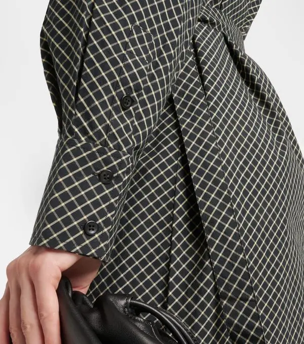 Proenza Schouler White Label Lane Checked Cotton Wrap Dress