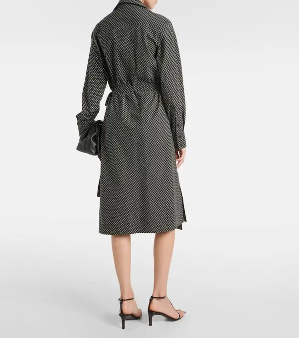 Proenza Schouler White Label Lane Checked Cotton Wrap Dress