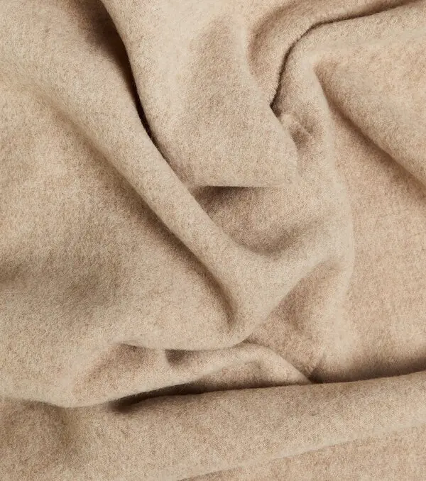 Acne Studios Canada Skinny Fringed Wool Scarf - Beige