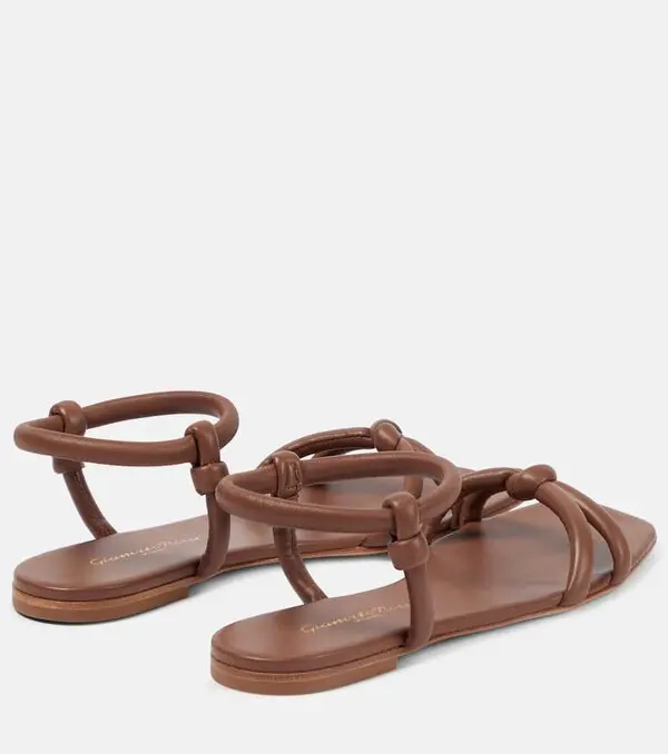 GIANVITO ROSSI Juno Leather Sandals - Brown