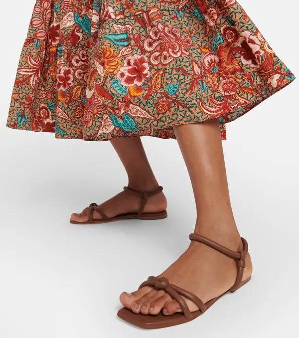 GIANVITO ROSSI Juno Leather Sandals - Brown