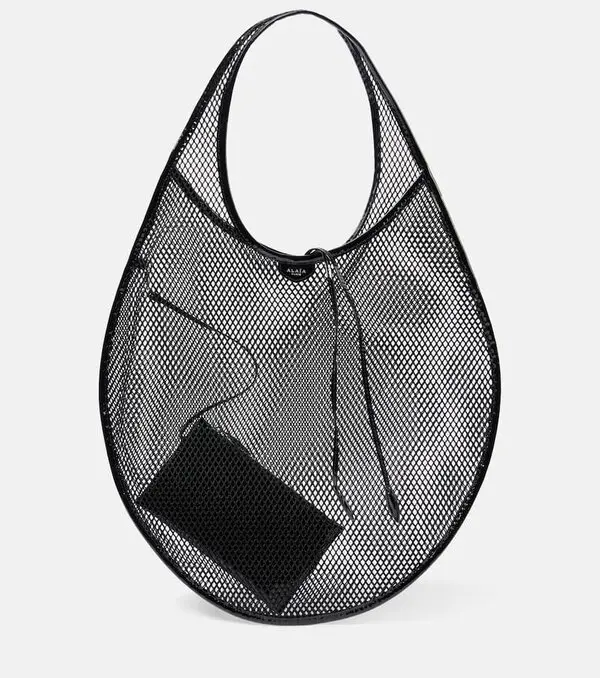 Alaïa Fishnet Shoulder Bag - Black