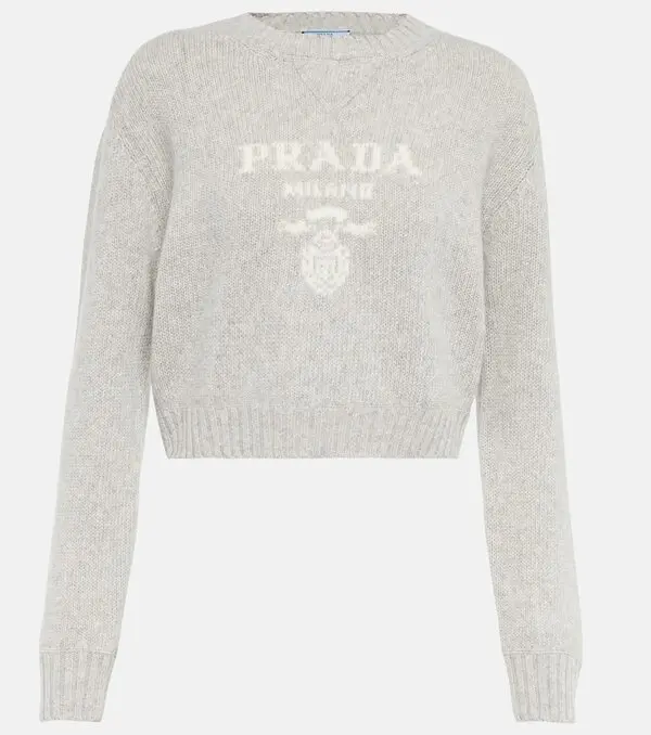Prada Virgin Wool And Cashmere Cropped Sweater