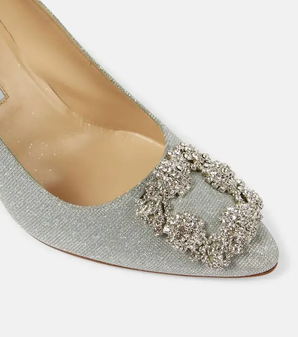 Manolo Blahnik Hangisi 90 Embellished Glitter Pumps
