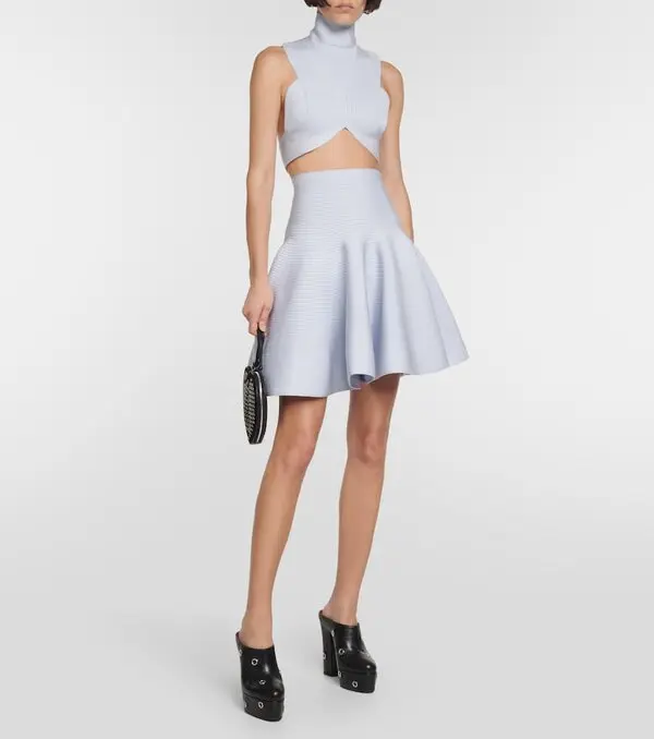 Alaïa Ribbed-knit Miniskirt