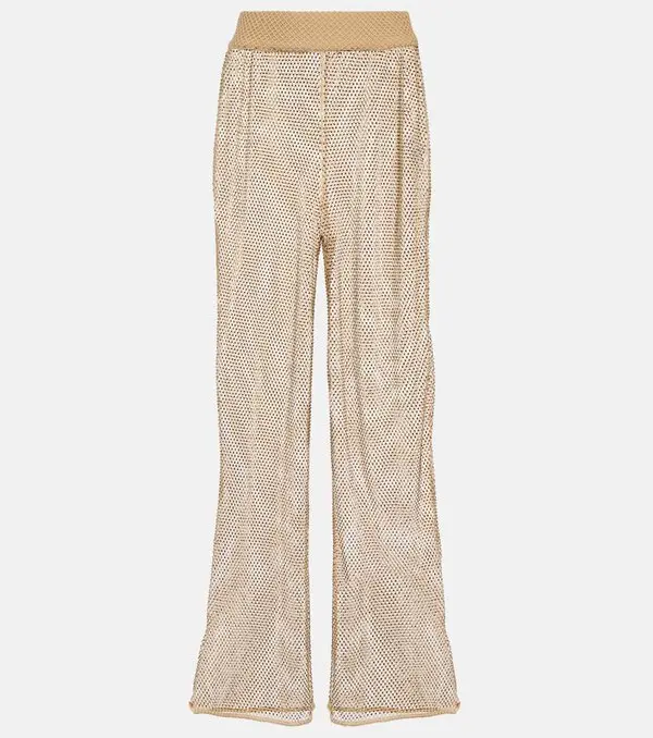 Simkhai Sullivan Crystal-embellished Mesh Pants