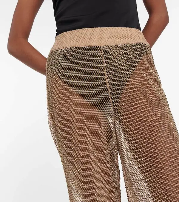 Simkhai Sullivan Crystal-embellished Mesh Pants