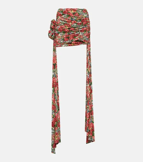 Magda Butrym Floral Draped Mini Skirt - Multicoloured