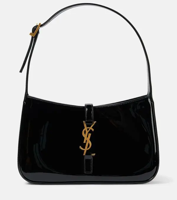 Saint Laurent Le 5 A 7 Patent Leather Shoulder Bag - Black