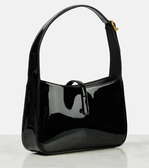Saint Laurent Le 5 A 7 Patent Leather Shoulder Bag - Black