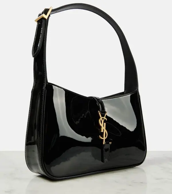 Saint Laurent Le 5 A 7 Patent Leather Shoulder Bag - Black