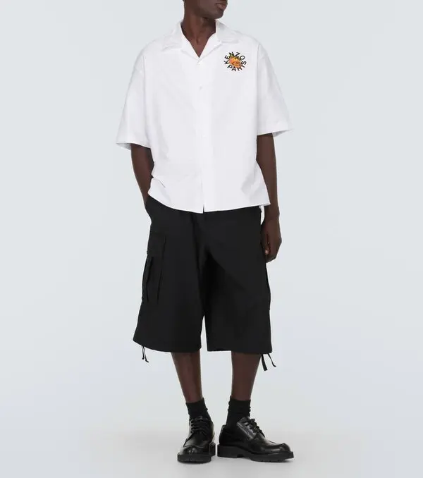 Kenzo Virgin Wool Cargo Shorts - Black