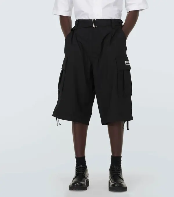 Kenzo Virgin Wool Cargo Shorts - Black