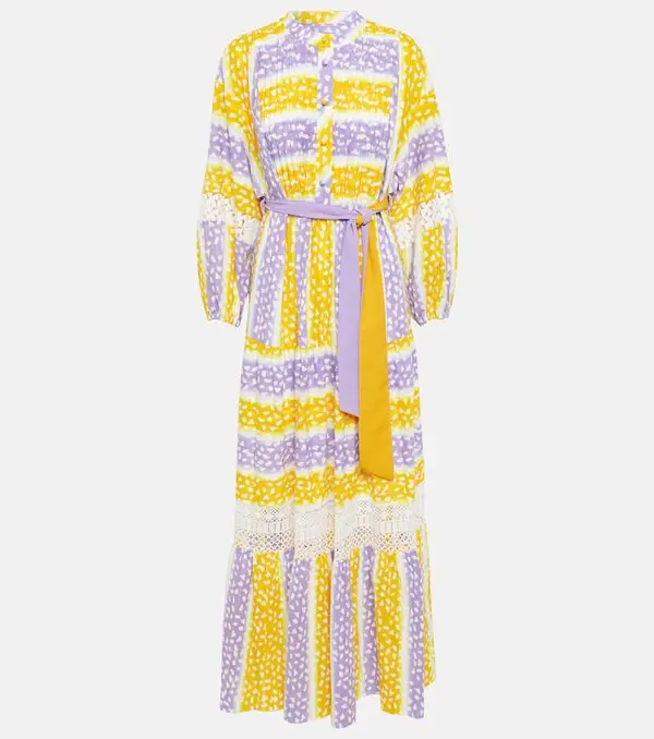 Diane Von Furstenberg Embroidered Cotton Maxi Dress - Yellow